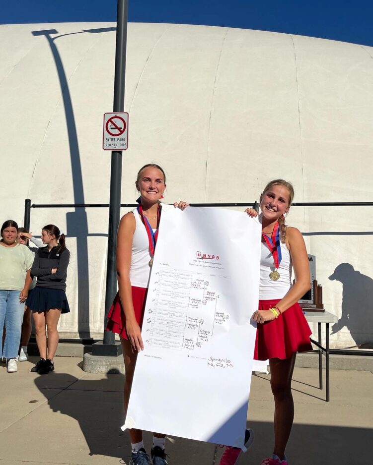 Springville duo earns first girls tennis state title | News, Sports ...